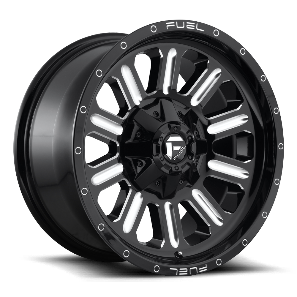 FUEL OFFROAD 'Hardline' 17" D620 - Gloss Black Milled 17" 9J Rims -12 ...